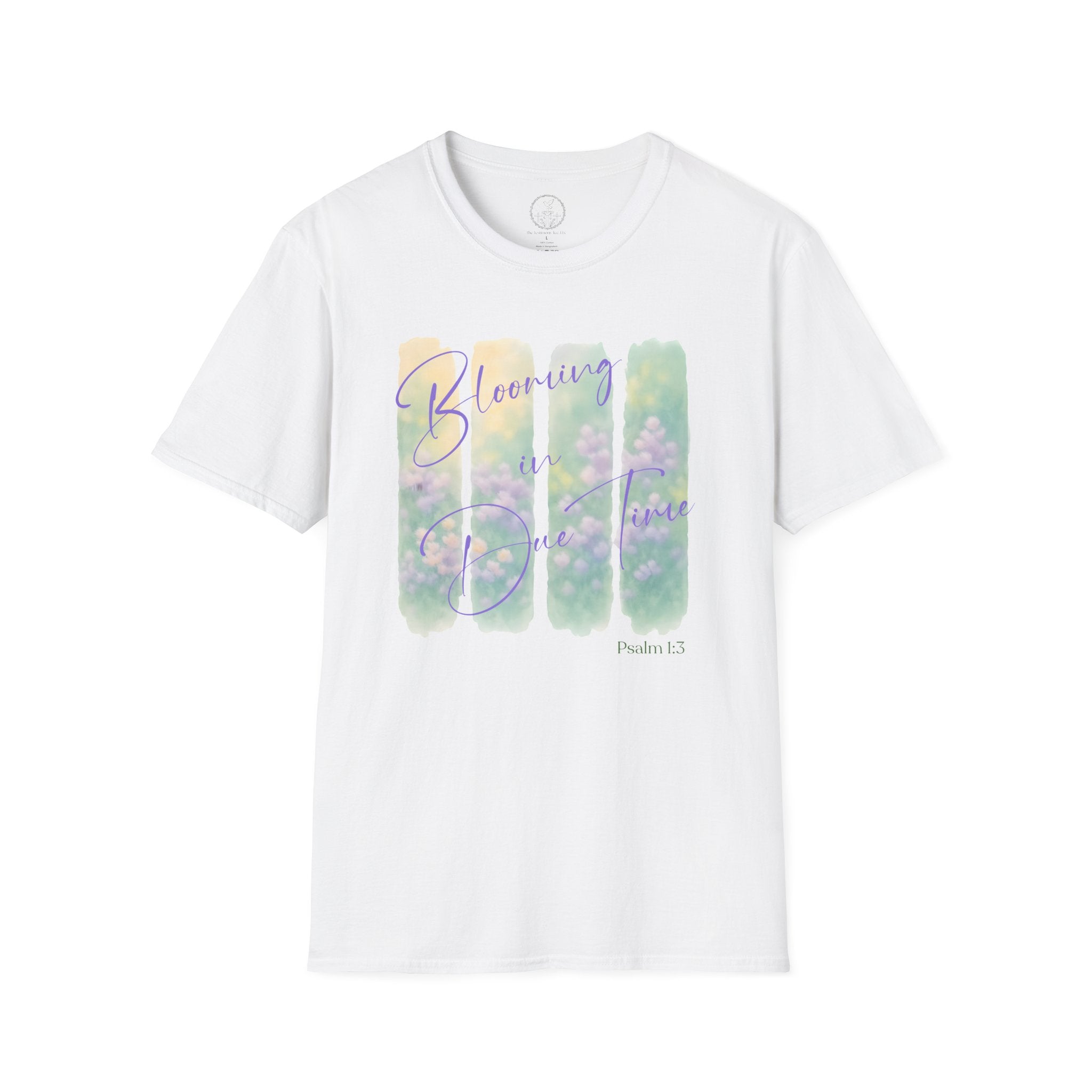 Blooming in Due Time – Psalm 1:3 Christian T-Shirt – The Testimony Tee